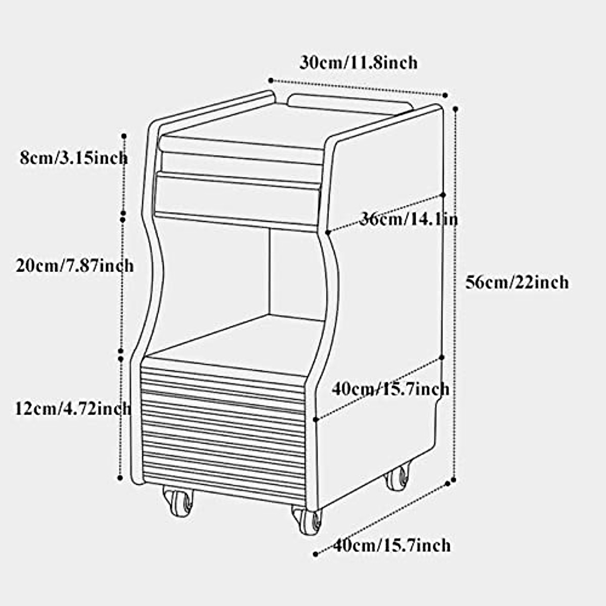 End Tables 2-Tier End Table with Wheels, Nightstand Side Table with Storage Shelf and Drawer, Solid Wood Rolling Side Table for Bedroom, Living Room, Entryway, Farmhouse,Sofa Side Tables Bedroom