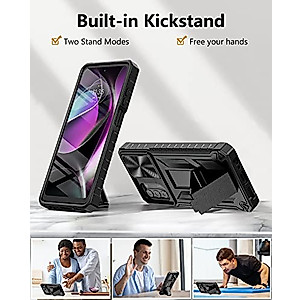 WTYOO for Motorola Moto-G-5G 2022 Case: Military Grade Shockproof Protection Cover with Kickstand | Matte Textured Rugged Protective TPU & Drop Proof Sturdy Phone Case Black