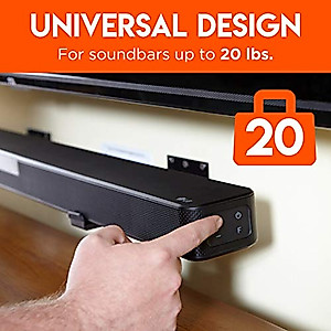 ECHOGEAR Soundbar Wall Mount Bracket - Works with All Soundbars Including Samsung, Vizio, LG, & More - Depth Adjustable for Dolby Atmos Soundbars