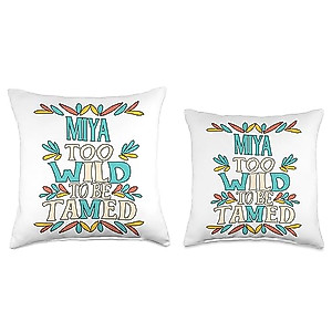 Wildflower Gift For Women Gift For MIYA Cute Retro Girls Wildflower Miya Name Throw Pillow, 16x16, Multicolor