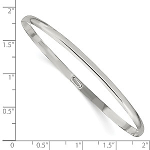 IceCarats 925 Sterling Silver 3mm Slip On Bangle Bracelet