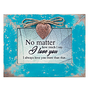 Cottage Garden I Love You More Than That Teal Distressed Wood Locket Music Box Plays You Light Up My Life