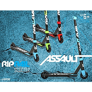 Riprail Assault Stunt Scooter Finished in Black/Red with Alloy Deck and ABEC-7 Bearings