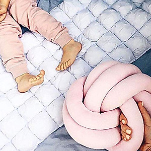 ZANYB Soft Knot Ball Throw Pillow Home Decor Cushion Plush Throw Knotted Pillow Handmade Round Pillow Knotted Bedroom Decor, Grey, 11.8x11.8''