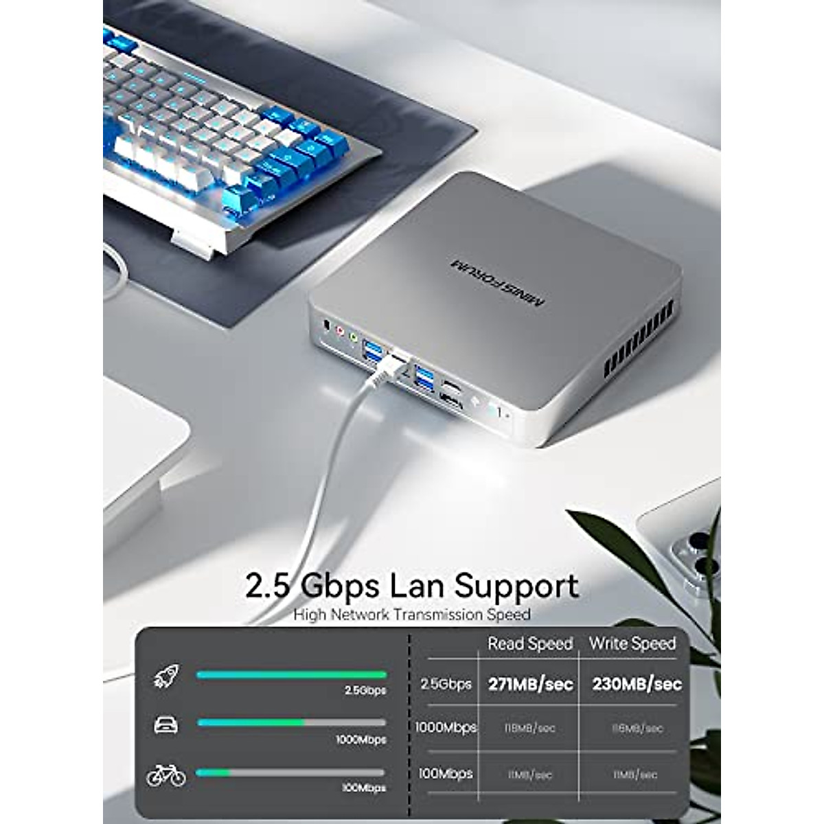 MINISFORUM TH80 Mini PC 11th Gen Core i7-11800H Micro Computer, DDR4 32GB RAM + 512GB PCIe SSD, HDMI/DP/USB-C(4K@60Hz) Outputs, 2.5G LAN, 5X USB3.2, Intel UHD Graphics Small Form Factor