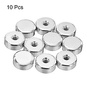 PATIKIL M4x0.7 Cap Nut, 10 Pack Acorn Nut Screw Cap Insert Bolt Cover Flat Female Thread Decorative Hardware Fittings Lamp Light Fixtures Silver Tone
