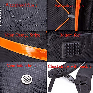 PAPAZAU Ski Boot Bag – Skiing and Snowboarding Travel Backpack – Stores Gear Including Jacket, Helmet, Goggles, Gloves & Accessories (Neon Orange trim)