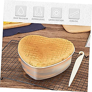Hemoton 10 Pcs Heart Cake Mold Oven Pans Stencils for Cake Decorating Mini Bread Loaf Pans Wedding Cake Molds Cake Pan Cheesecake Pan Aluminum Alloy Silver Cake Ring Cake Pans Heart Shaped