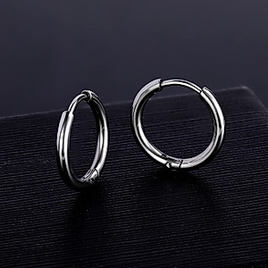 Pack of Titanium Surgical Stainless Steel Huggie Hoop Earrings Hypoallergenic for Sensitive Ears Body Piercing Small Nose Rings Cartilage Trague 20G