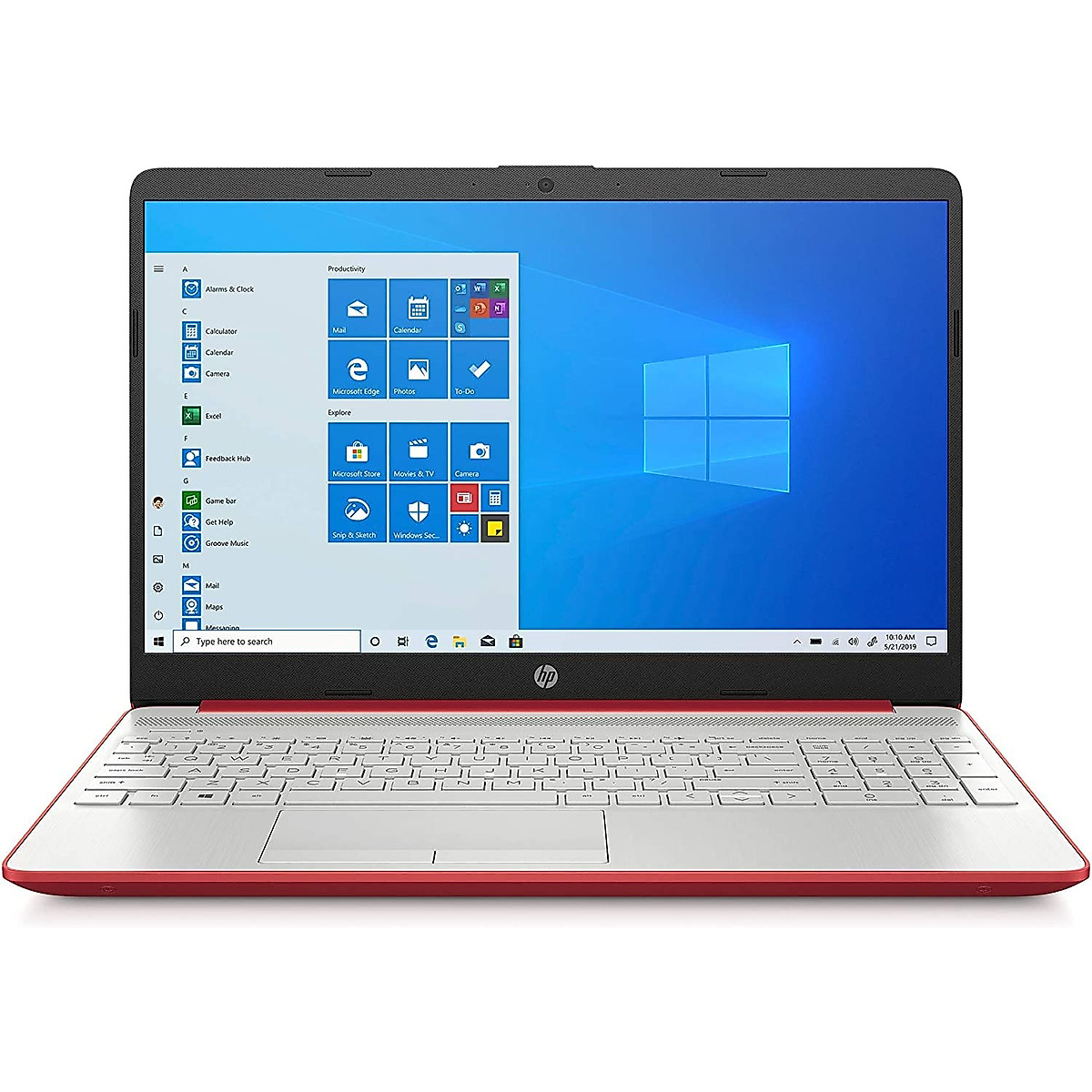 HP 15.6in Laptop (Intel Pentium Quad-Core N5000, 4GB RAM, 256GB SSD, HDMI, WiFi, Bluetooth, HD Webcam, Windows 10 S) (Renewed) Red