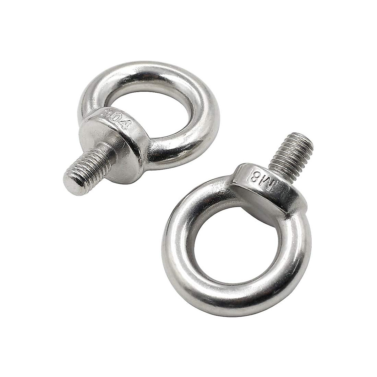 Hxchen 5Pcs M8x12 304 Stainless Steel Eye Bolt Male Thread Lifting Ring Eyebolt Screws Machinery Shoulder