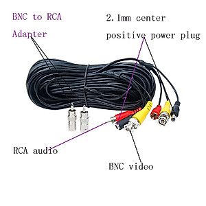 Henxlco 4 Pack 100ft Security Surveillance Camera Audio Video Power Extension Cable Pre-Made All-in-One CCTV Wire