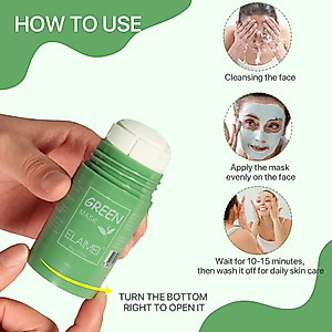 sefudun 2 Pack Green Tea Mask,Green Tea Purifying Clay Mask,Face Moisturizes,Oil Control,Deep Pore Cleansing,Blackhead Remover for All Skin Types Men Women Green Tea Solid Mask (Green 2)