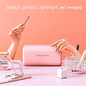 Pink Makeup Bag - Eva Waterproof Cosmetic Bag for Women, Square Toiletry Bag Travel Organizer for Girls, Mini Small Make Up Bag Cosmetic Zipper Pouch, Lipstick Makeup Case Organizer