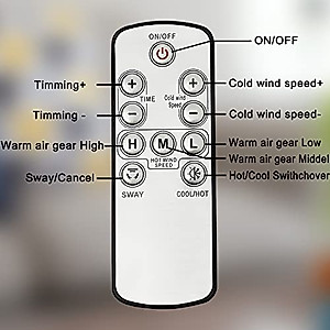 HealSmart 32-inch Space Heater Bladeless Tower Fan, Heater & Fan Combo, 9H Timer 10 Speeds with Remote Control, Air Circulator Fan for Home Air Conditioner, Purple