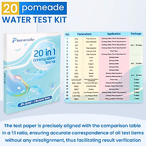 16 in 1 Drinking Water Test Kit, 110 Water Test Strips, Well and Tap Water, Aquariums, Swimming Pools, A Lot of Detection Content