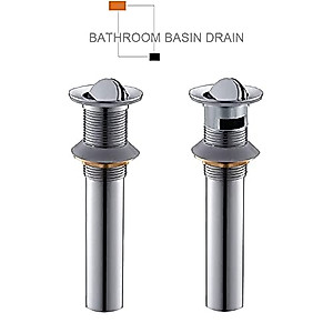 LMMDDP Flip Up Drain Stylish Swivel Style Stopper, Lavatory Vessel Sink Drains Size 36mm without Overflow Copper Finished (Size : Without Overflow)