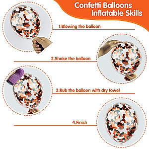 152 PCS Halloween Balloons Garland Arch Kit Orange Black Sand white Confetti Balloons for Halloween Graduation Baby Shower Birthday Wedding Anniversary New Year Party Decorations Supplies