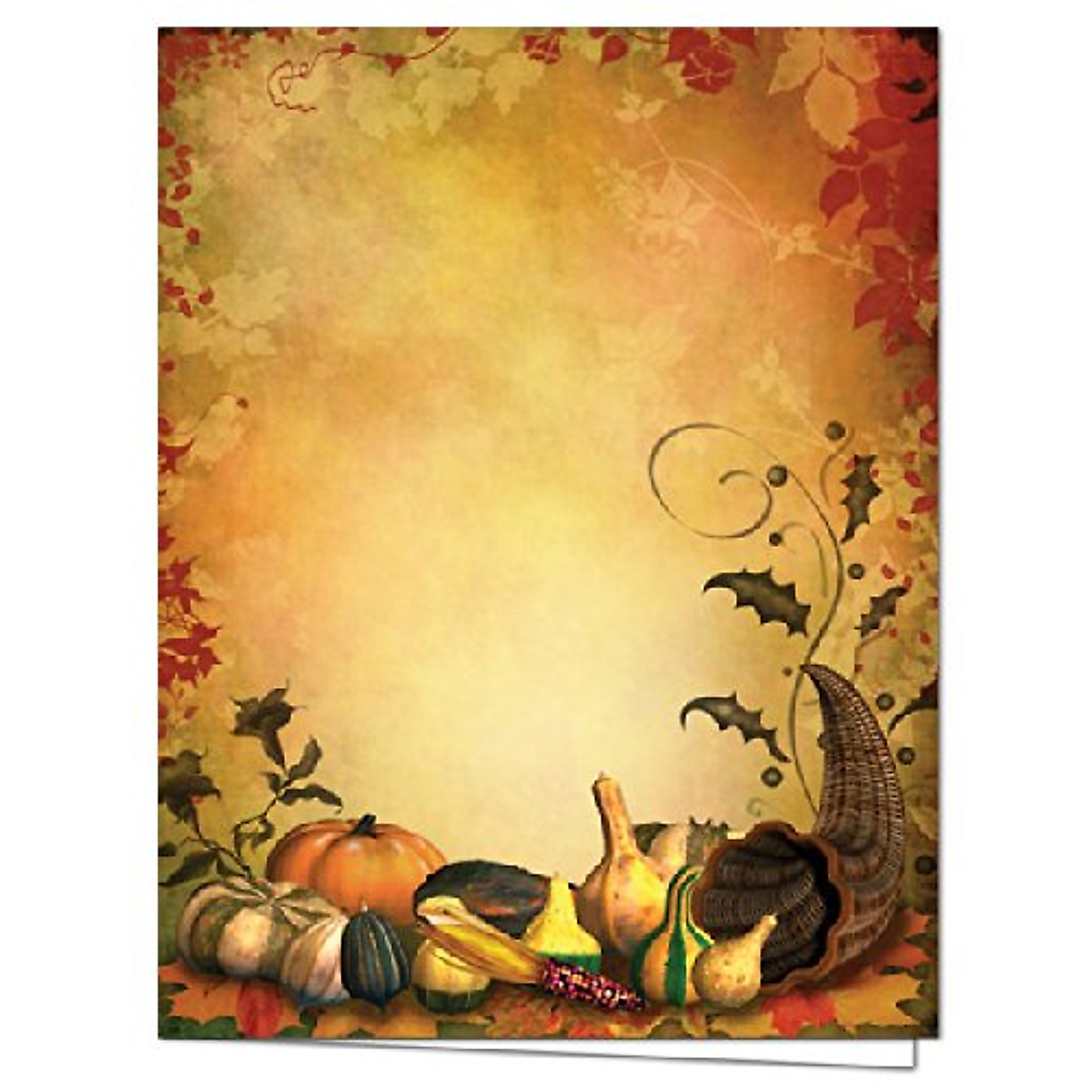 Note Card Cafe Thanksgiving Cards With Kraft Envelopes | 72 Pack | A Bountiful Thanksgiving Design Assortment | Blank Inside, Glossy Finish | For Holiday, Autumn, Fall