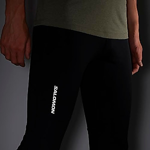 Salomon Men's Standard Cross Run Tight, Deep Black, Large
