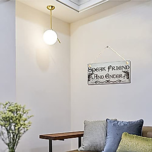Dadaly Decor Speak Friend Enter Sign Hobbit Signboard Home Decor Gifts Room Acrylic Waterproof Plaque 5 x 10 Inch