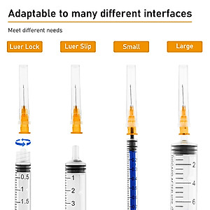 100Pack 25 Gauge 1/2 Inch Lab Needles, Disposable Luer Lock Supplies