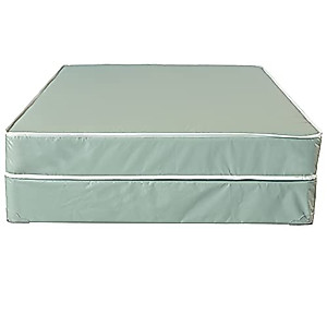 Mattress Comfort, 8-Inch Firm Double Sided Tight top Waterproof Vinyl Innerspring Mattress & 8" Wood Box Spring Set, King
