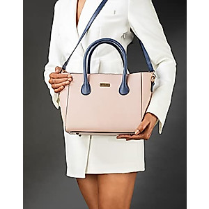 ESTALON Women Premium Faux Leather Ladies Bag & Hand Bag, PU Shoulder Bags for Women, Stylish Satchel Bag for Everyday Use (PINK)