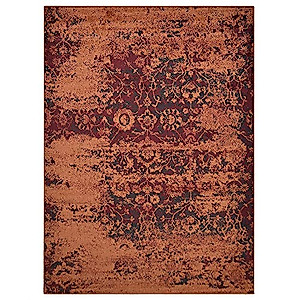 Rugsotic Carpets Machine Woven Heatset Polypropylene 10'x13' Area Rug Contemporary Orange M00034