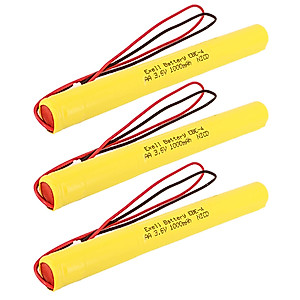 (3-Pack) Emergency/Exit Lighting Battery Fits and Replaces GP GP3600GR GP-3600-GR OSI OSA191 TEIG 24-4009 Atlight 24-4009 Custom-4 Atlite 24-4009, ANIC0625, NIC0625