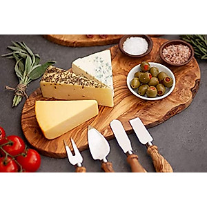 Thirteen Chefs Charcuterie Boards - Large, 20 x 10 Tramanto Olive Wooden Serving Platter for Cheese, Meat and Appetizers - Perfect Dinner Party Board - Kitchen Accessories