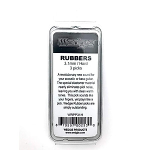 Wedgie WRPP31H Rubber Guitar Picks 3.1mm Hard, 3 Pack