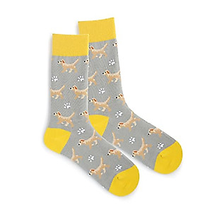 Knapfold Men's Golden Retriever Socks Funny, Dog Lovers Gifts, Novelty Casual Crew Socks
