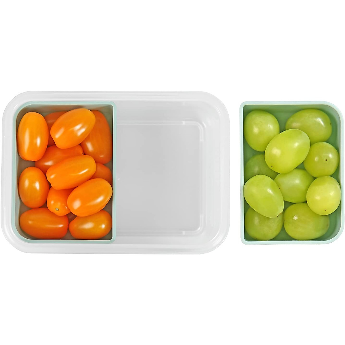 carrotez Food Storage Containers 2 Compartment, Meal Prep Container, Lunch Containers, Portion Control Container, BPA Free, Airtight Lids, Reusable, Snack Containers, 2 Cup (480ml)