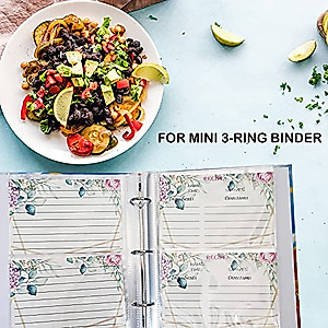 Recipe Card Page Protectors, Mini Recipe Card Sleeves for 8.5 x 9.5 3-Ring Binder, 2 Pockets Per Page, Recipe Binder Refill Pages (50 PCS, 4x6 Inch Pockets)