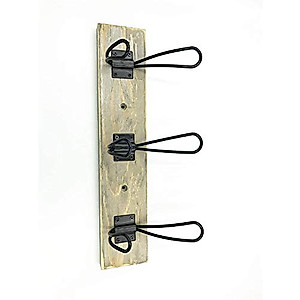 Sageme Wall Mounted Coat Rack, Wooden Entryway Vintage Rustic Coat Rack Hat Hanger Rack 3-Hook Rail for The Entryway, Bathroom, Bedroom, Kitchen, Mudroom Solid Wood (3 Hooks, Black)