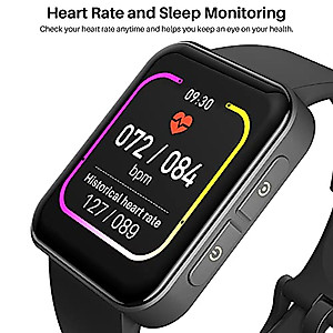 TOZO S1 Smart Watch Bluetooth 5.0 Activity Tracker with Heart Rate Monitor Sleep Monitor Pedometer and Calorie Counter IPX8 Waterproof 1.54-inch Touchscreen Compatible with iPhone & Android Phones