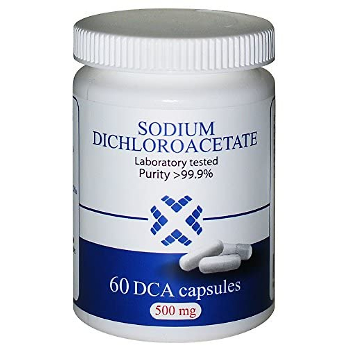 DCA - Sodium Dichloroacetate 500mg, 60 Capsules, Purity >99.9%, Made in Europe, by DCA-LAB, Certificate of Analysis Included, Tested in a Certified Laboratory, Buy Directly from Manufacturer