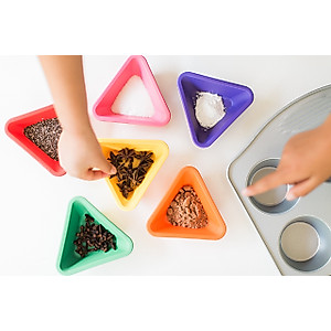 Lollaland - Unbreakable, Toddler Dipping Cup , Microwave Safe, Dishwasher Safe Small, Plastic, Pinch bowl, Sauce Dish, 7 Piece, Condiment Tray Set
