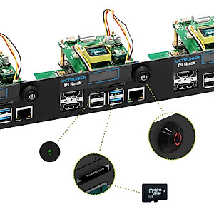 UCTRONICS Ultimate Rack with PoE Functionality for Raspberry Pi 4, 19" 1U Rackmount with PoE HAT, All IO on One Side, OLED Display, Power Switch, and Cooling Fan