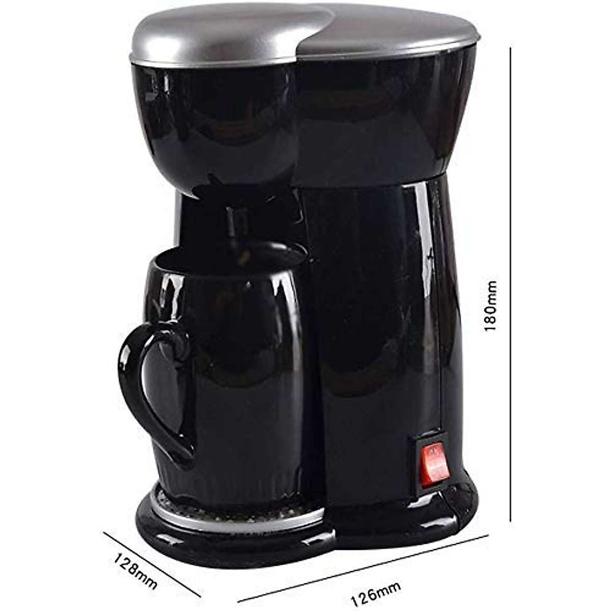 ROLTIN Coffee Machine Coffee Machine,Single Coffee Machine-Power:300 Watts,140 Ml Water Tank,Washable Drip Tray,Active Foam Nozzle,Removable Water Tank,Food Grade PP,for espress