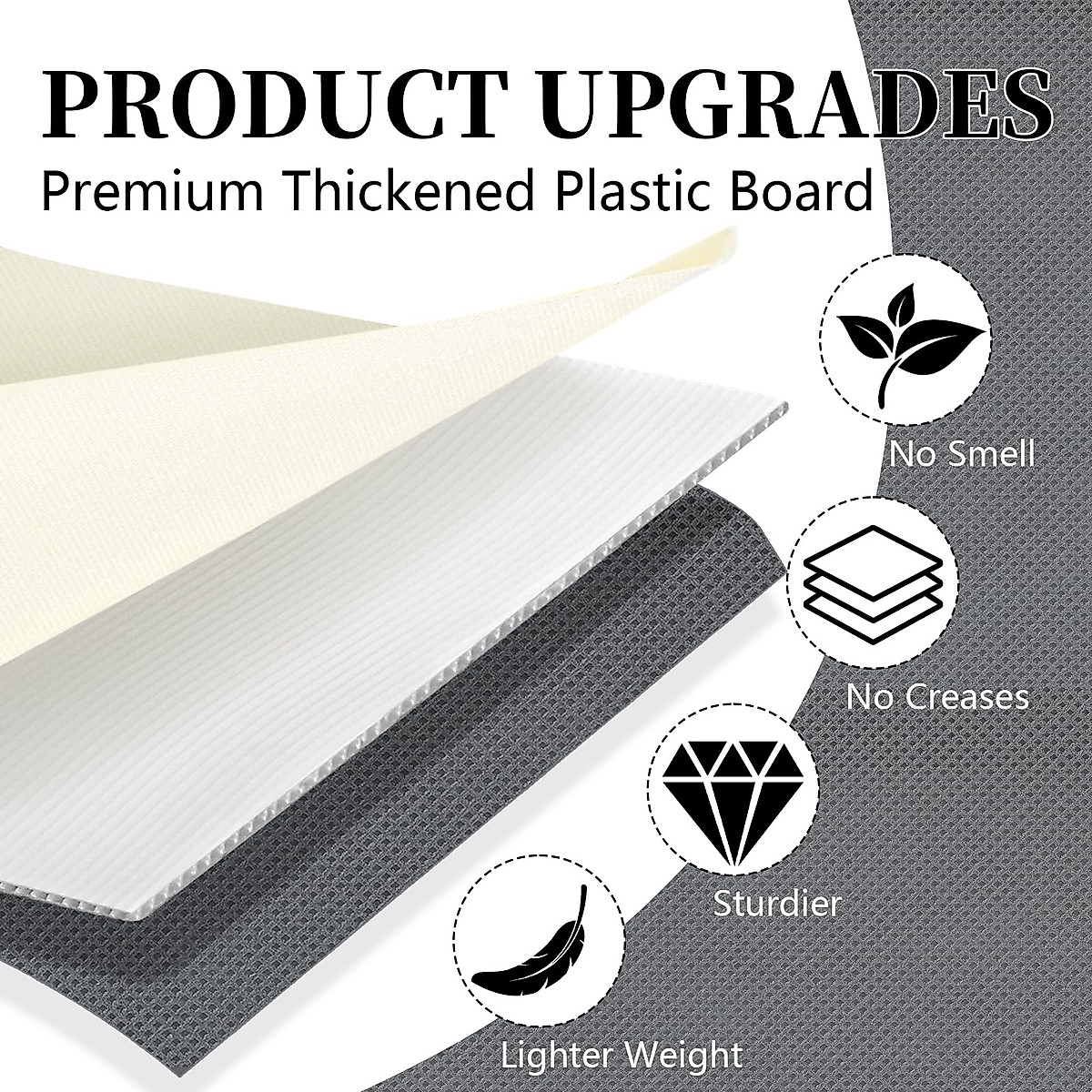 Bidtakay Large Storage Bins Collapsible Fabric Storage Baskets with Plastic Board 16x12 Inches Cube Organizer with Handles Lightweight 2-Pack Clothes Baskets Linen Storage Bins White/Grey