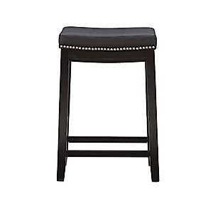 Linon Claridge Counter Stool, Black, 26" x 18" x 12.75"