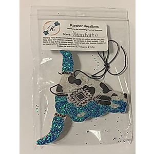 Custom Car Freshener, Bull skull scented in Clean Cotton