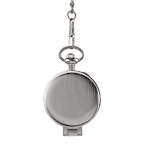 Coin Pocket Watch with Skeleton Quartz Movement | Gold Layered JFK Bicentennial Half Dollar | Genuine U.S. Coin | Sweeping Second Hand, Roman Numerals | Silvertone Case | Certificate of Authenticity