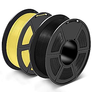 3D Printer Filament Bundle PLA-Meta 1.75mm, SUNLU Upgraded 3D Filament for 3D Pen&3D Printer PLA Meta, High Strength, Tiffness,Toughness, Dimensional Accuracy +/- 0.02 mm, 1 kg*2 Spool, Black+Yellow