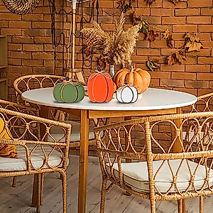 IDATOO Thanksgiving Decorations for Home, 3PCs Rustic Fall Decor Wooden Pumpkin Tabletop Sign Block Set, Autumn Tiered Tray Décor for Halloween Farmhouse Harvest Mantel Spice Table Centerpiece (3 pcs pumpkin)