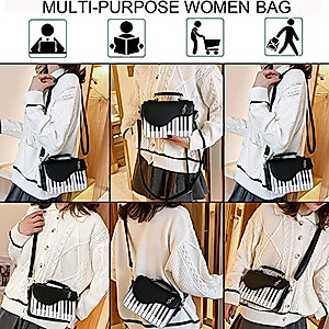 IEATWORLD Personalized Customized Women Crossbody Bags Stylish Small Satchel PU Leather Piano Style Purses Girl Cute Shoulder Handbags with Top Handle