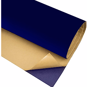 Self Adhesive Felt Fabric, Soft Velvet Drawer Liner, DIY Velvet Fabric for Art & Crafts, Jewelry Box Felt Liner, Solid Color Felt Wallpaper 17.7" x 158"(Blue)