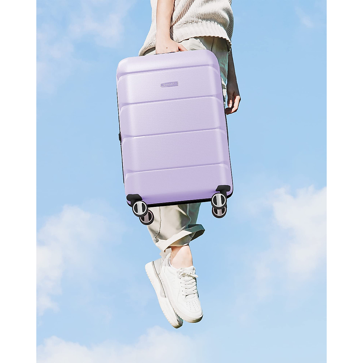 LUGGEX Purple Luggage Sets 3 Piece for Women - Expandable Carry on Luggage Set with Spinner Wheels - Lightweight Fashion Travel Companion